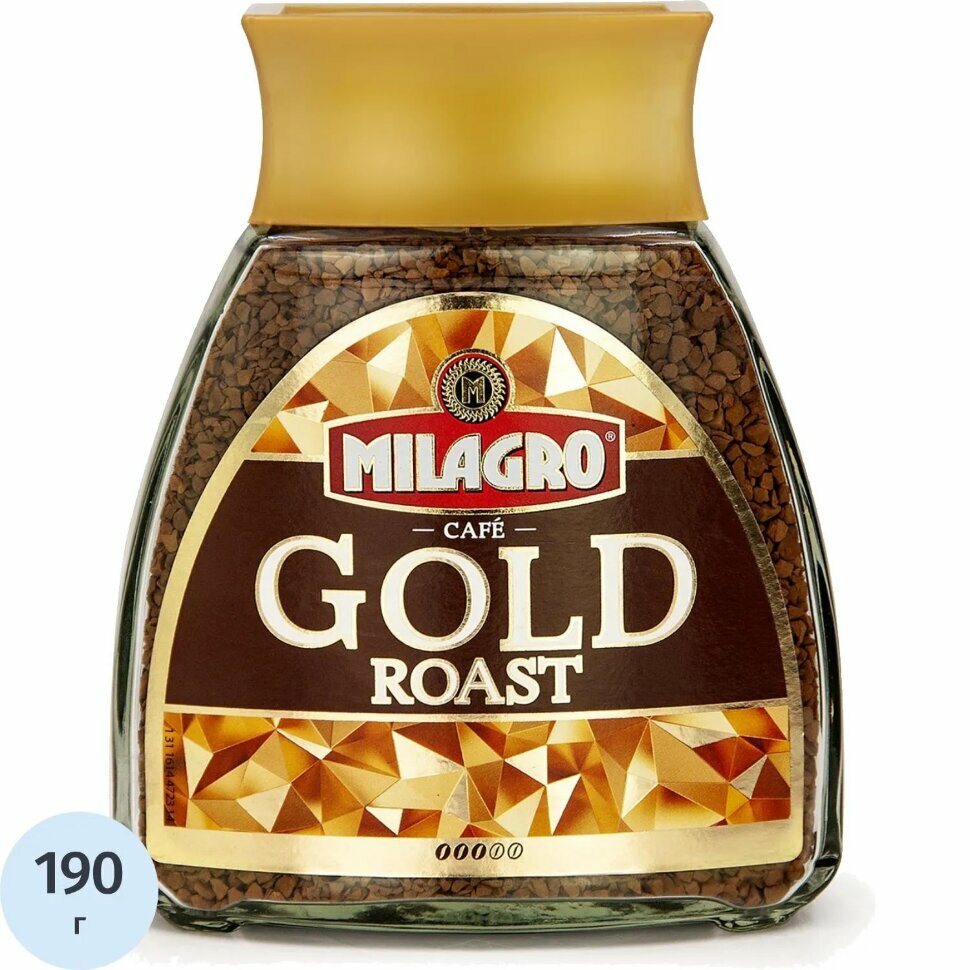 Кофе Milagro Gold Roast растворимый, стеклянная банка, 190г, 2395465