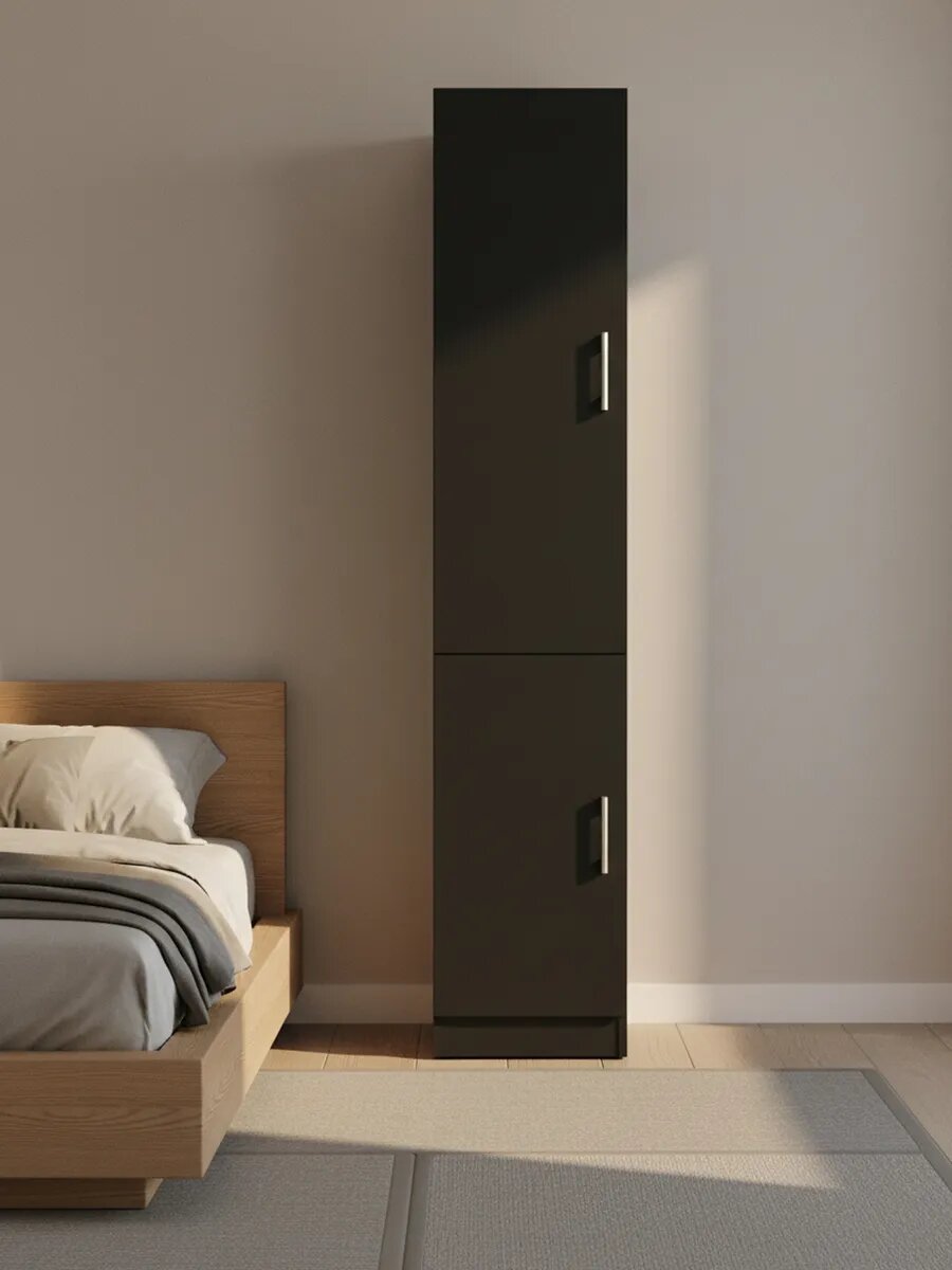 Шкаф пенал FRESTER распашной с полками для одежды в спальню, от производителя