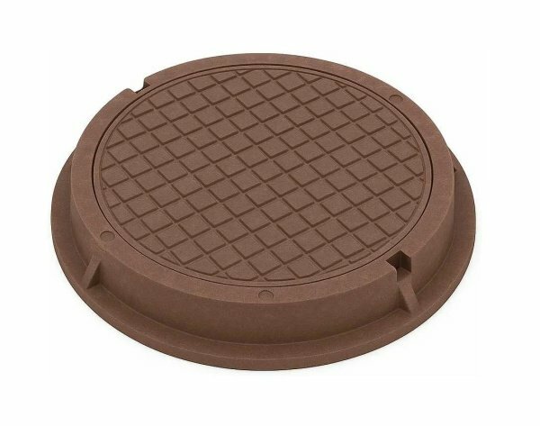 Люк круглый садовый малый полимерпесч (коричн) 0,7т Ф330x450