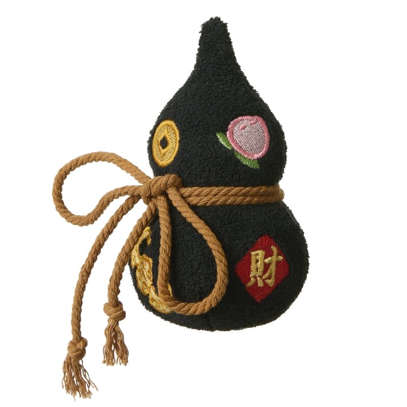Черная тыква-украшение - китайская символическая игрушка, мягкая тканевая деталь для фэншуй