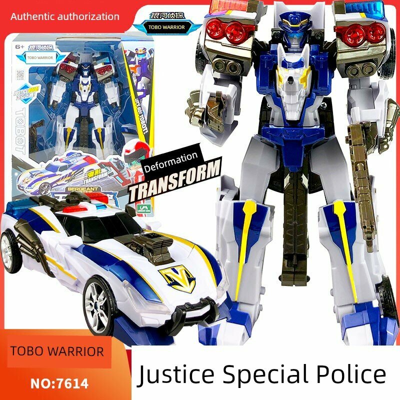Classic Edition Justice Police Galaxy Detective Series Transformer Car Robot Toy для мальчиков, звуковые эффекты и