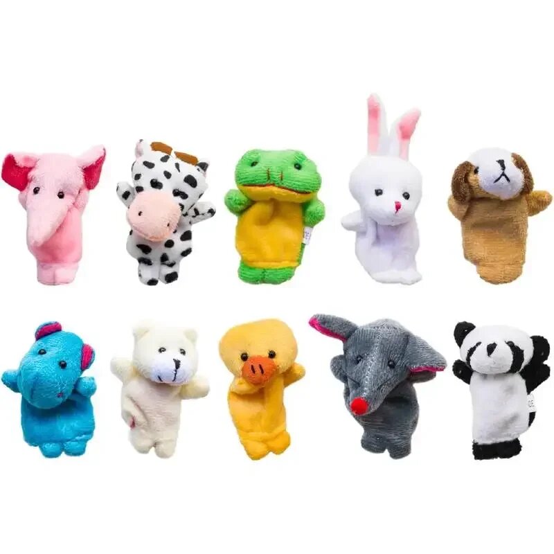 Мини-пальчиковые куклы 10 шт. Плюшевые животные