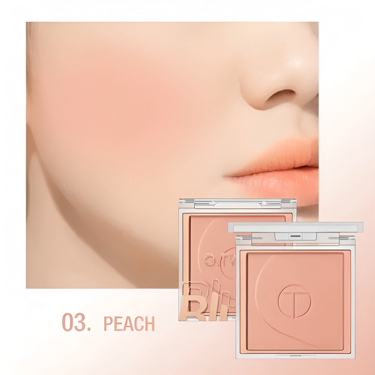 O.TWO.O, Палитра румян, в оттенке 02 Peach (Персиковый), 5гр