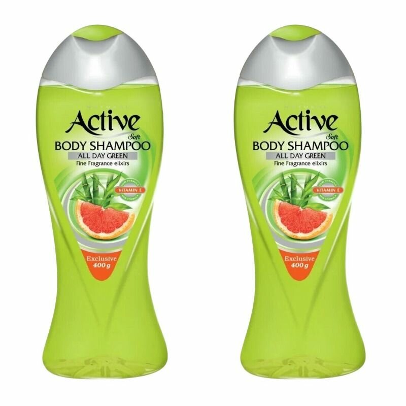 Active гель для душа natural, грейпфрукт и женьшень с виттамином В5, 400 мл, 2 шт.
