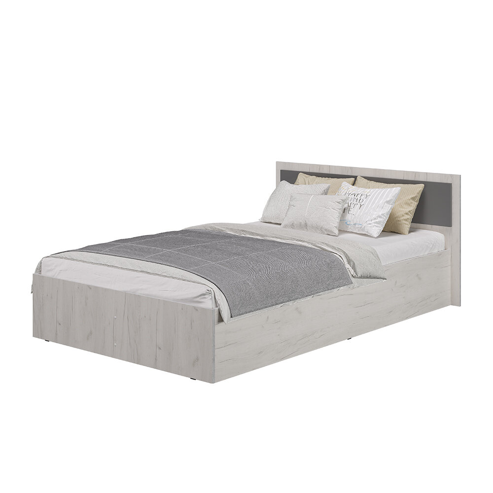 Кровать 1,4 м "Фиеста" дуб крафт белый + проложки (БТС)