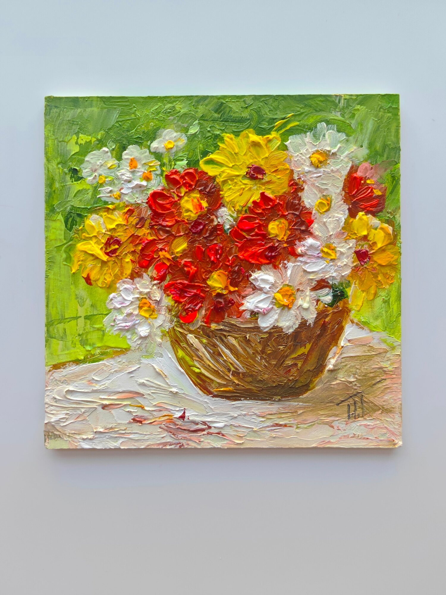 Мини картина маслом на холсте 10х15см