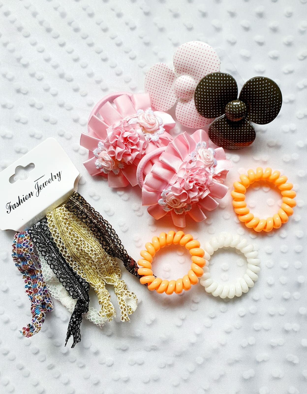 Набор аксессуаров для волос "Розы", резинки, заколки, женский, 13 предметов, цвет микс, розовый