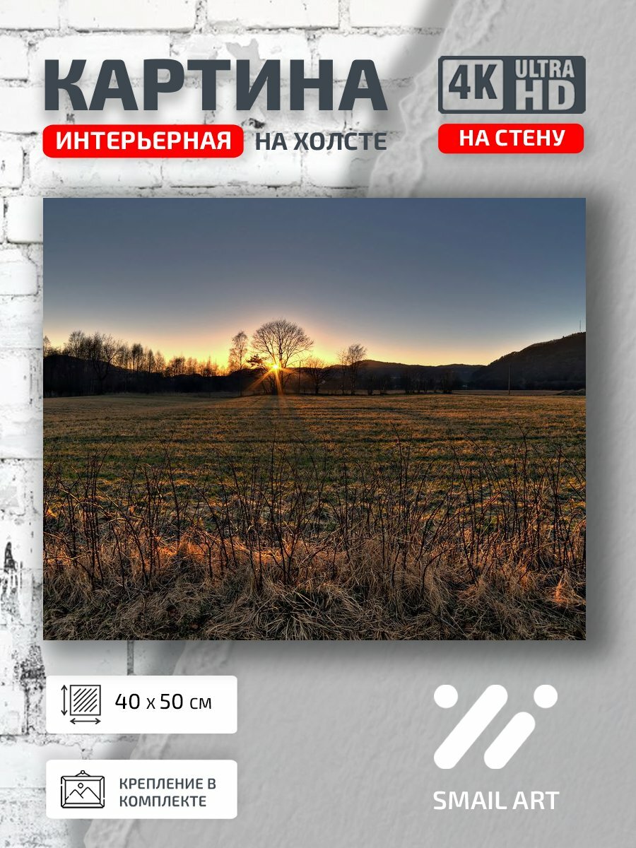 Картина на холсте интерьерная 40 на 50 на стену Осень Landscape для спальни пейзаж интерьер