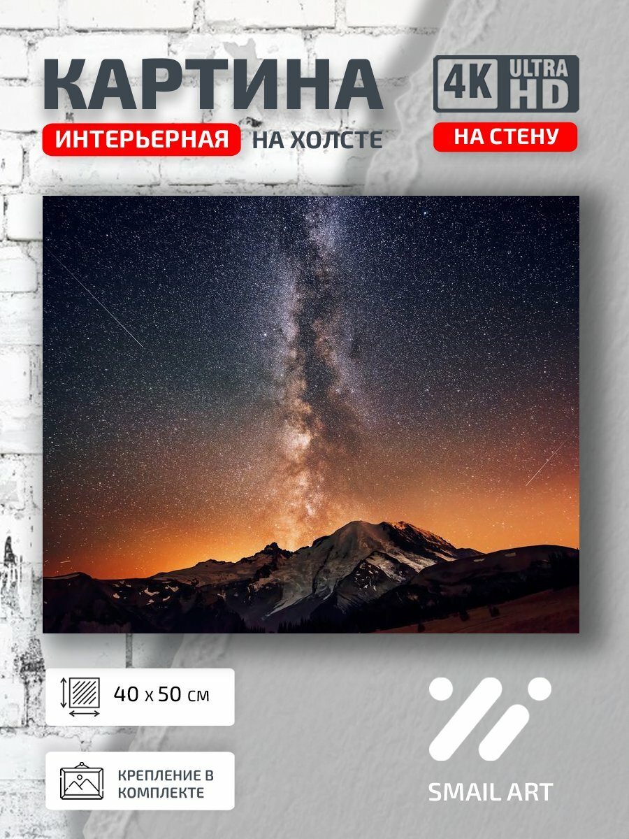 Картина на холсте интерьерная 40 на 50 на стену Галактика Space для спальни космос интерьер