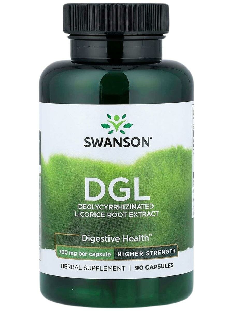 Глицирризинат экстракта корня солодки (DGL), 700 мг, 90 капсул, Swanson