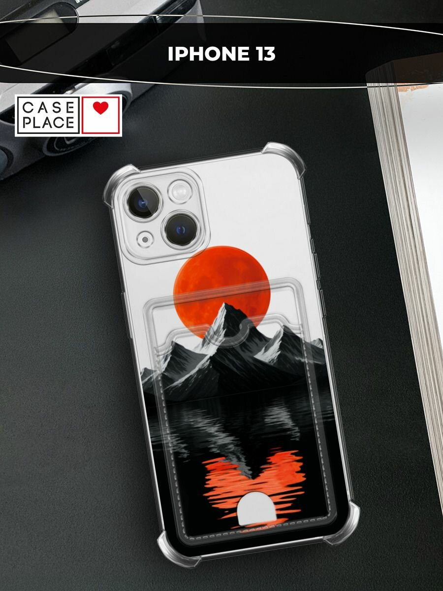 Чехол на Apple iPhone 13 (Айфон 13) с картой и принтом Черная гора 3