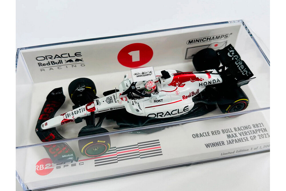 Модель коллекционная MINICHAMPS Red bull RB21 max verstappen 2025 japanese gp winner #1