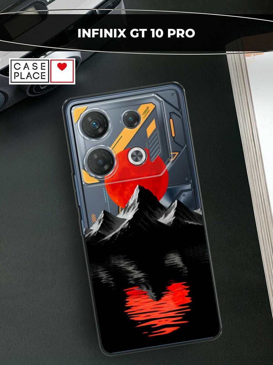 Чехол на Infinix GT 10 Pro / Инфиникс GT 10 Про с принтом Черная гора, прозрачный