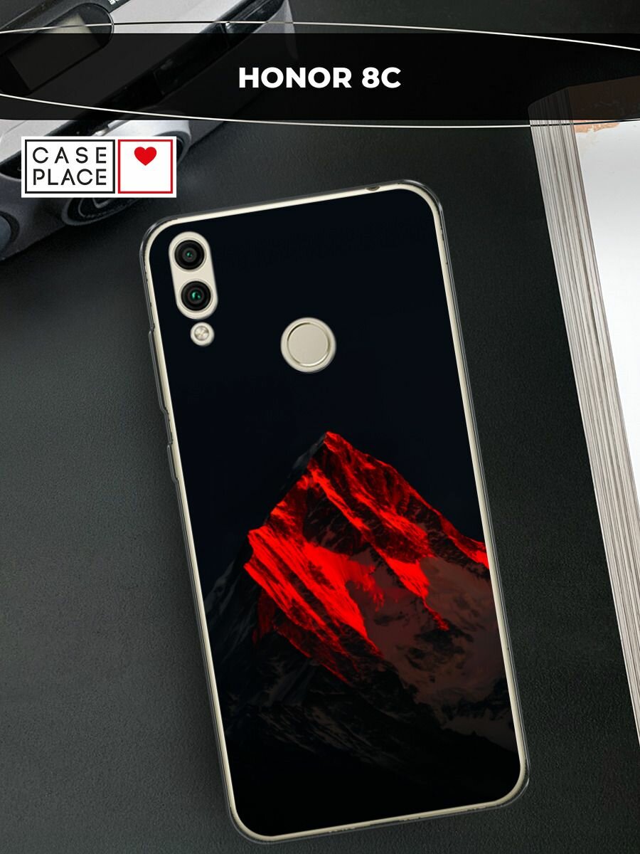 Силиконовый чехол на Honor 8C / Хонор 8С с принтом Красная гора