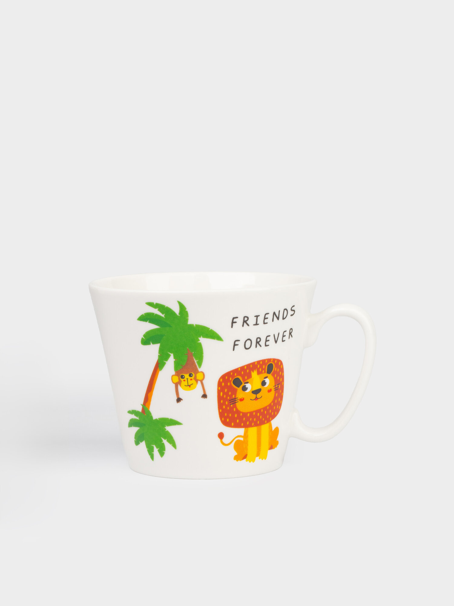 Кружка Kuchenland, детская, 280 мл, фарфор N, белая, Сафари, Jungle