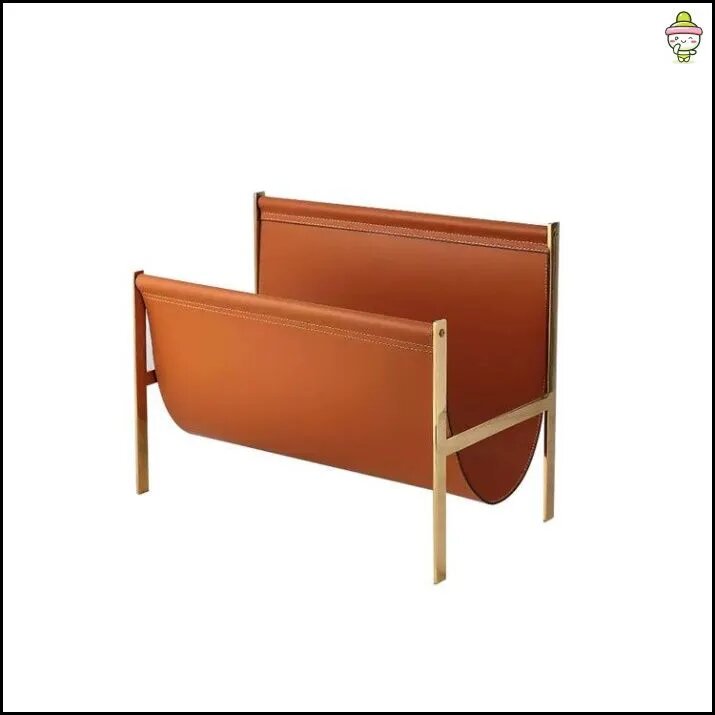 Газетница из натуральной кожи, темно-синяя, 42x26x38 см, модель FQSHUKAO13, 1 шт. — фото 1