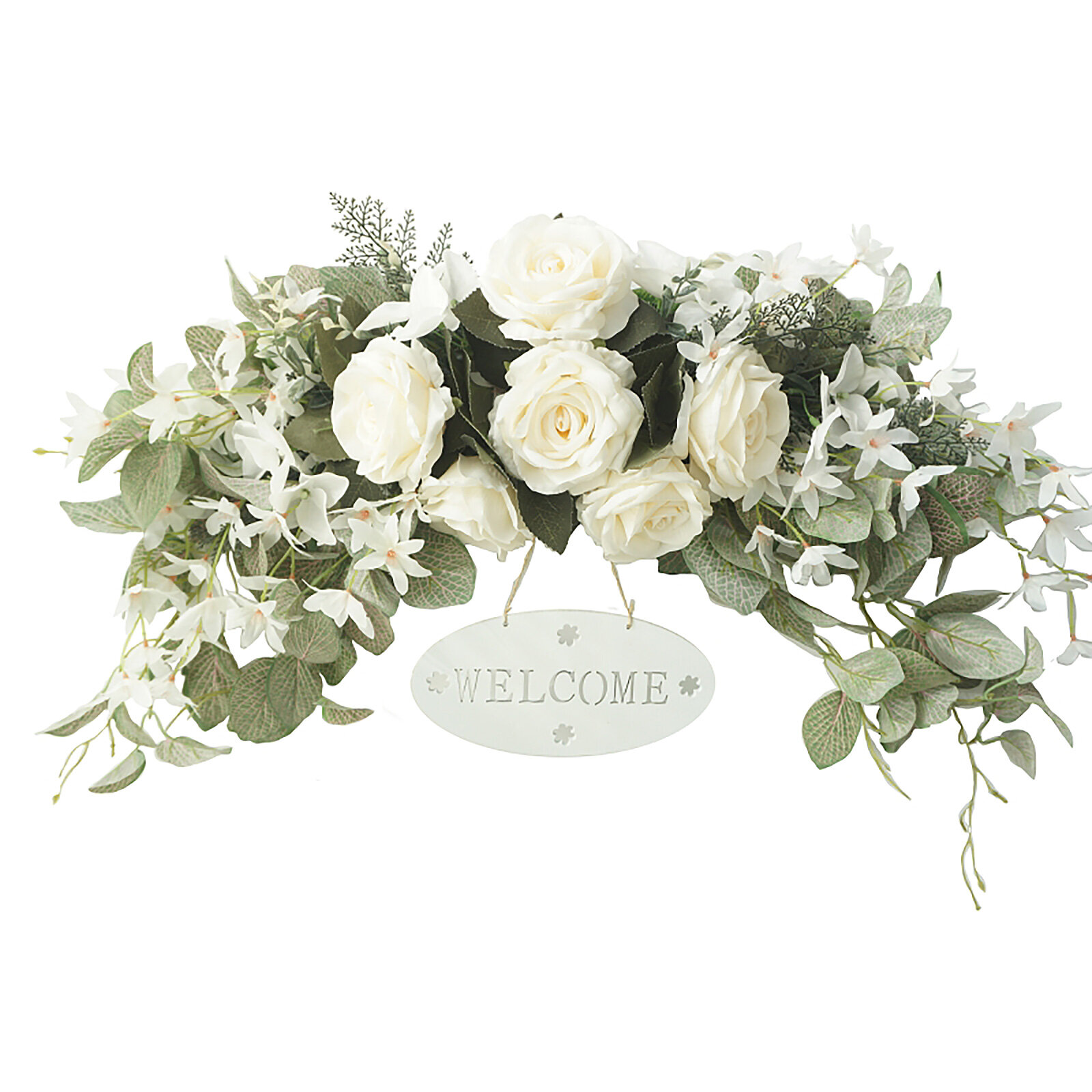 Венок из роз с перемычкой в европейском стиле, добро пожаловать, бренд, украшение в виде орхидеи, домашние свадебные декоративные цветы, белый цвет