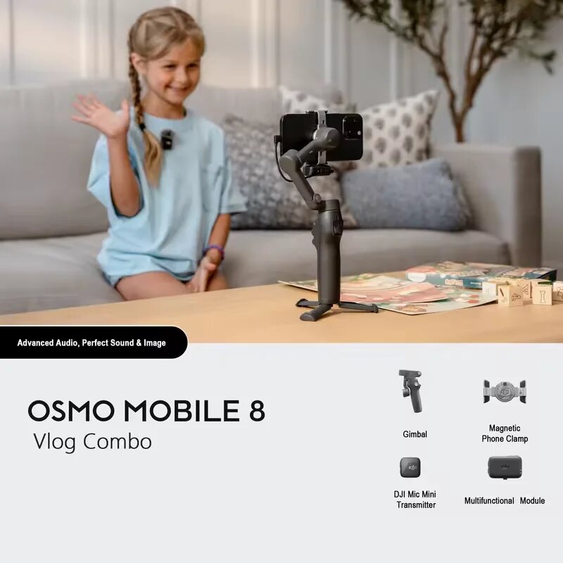Osmo Mobile 8 Smartphone Gimbal Stabilizer 3 Axis Mobile Phone Gimbal for Video Photo Travel Original in Stock Gifts