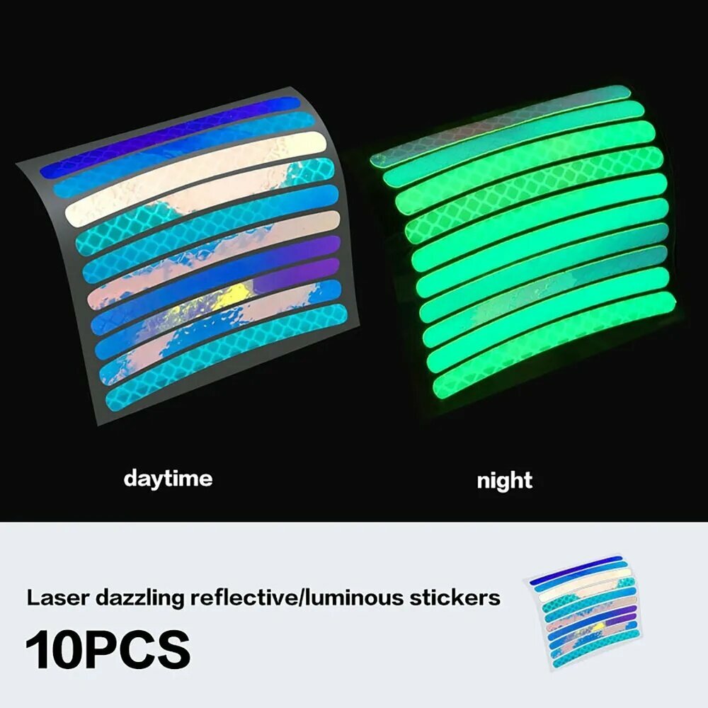 Светоотражающие наклейки для велосипеда, лазерные светящиеся, предупреждение безопасности