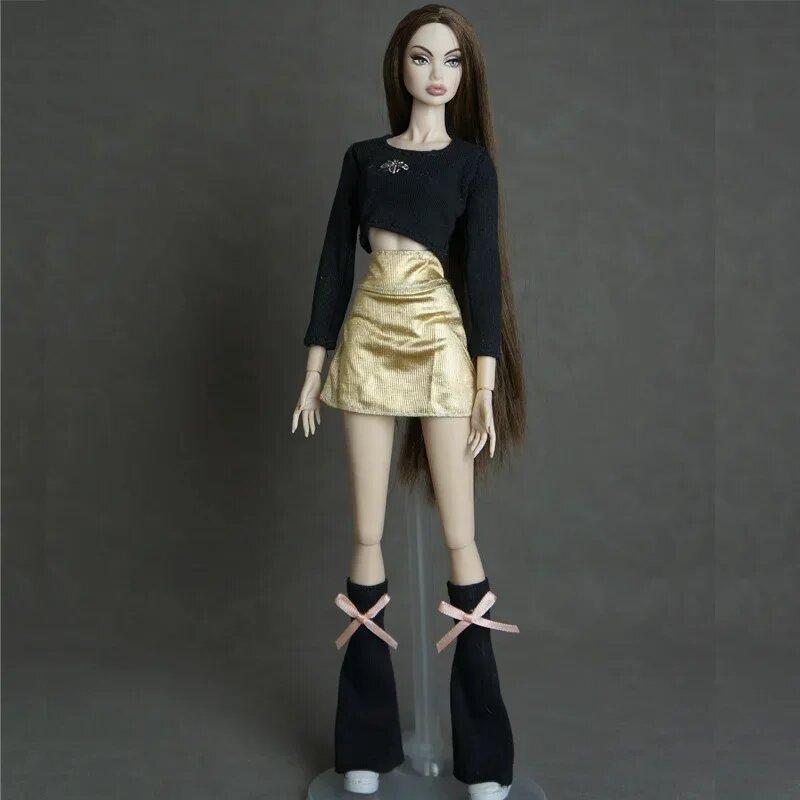 Комплект одежды для куклы 30 см/рубашка с длинными рукавами + чехол для ног/наряд одежды для куклы 1/6 OB ST FR BB/игрушка в кукольный домик в подарок