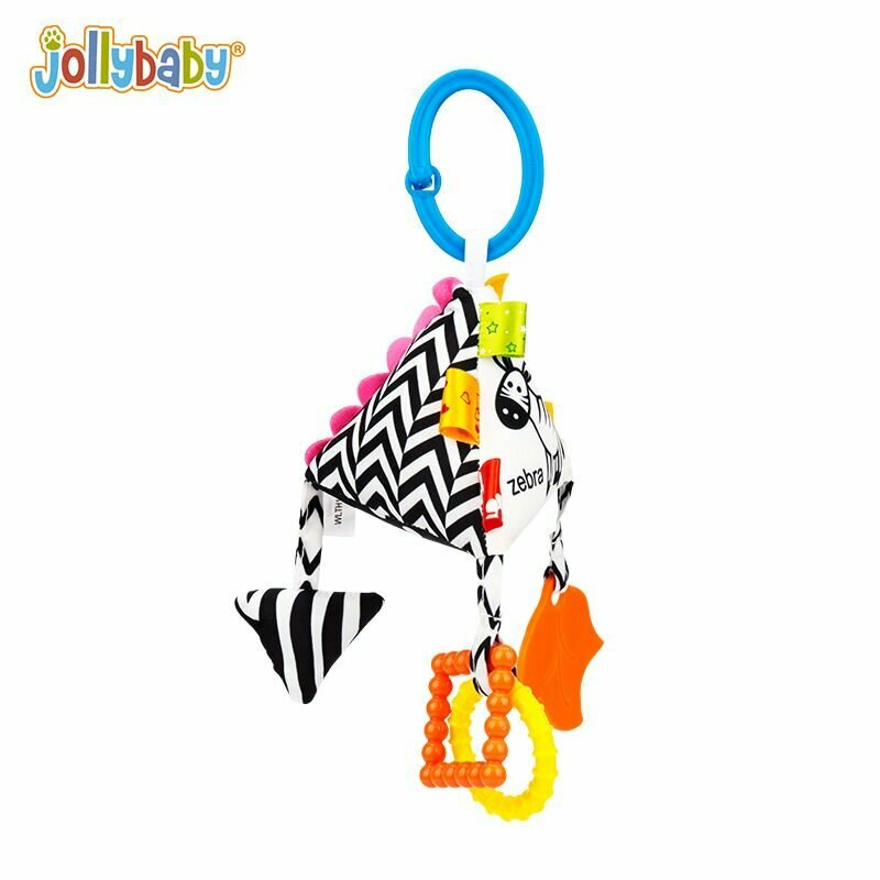 Черно-белая игрушка для коляски, погремушка, треугольная, 0-1 год