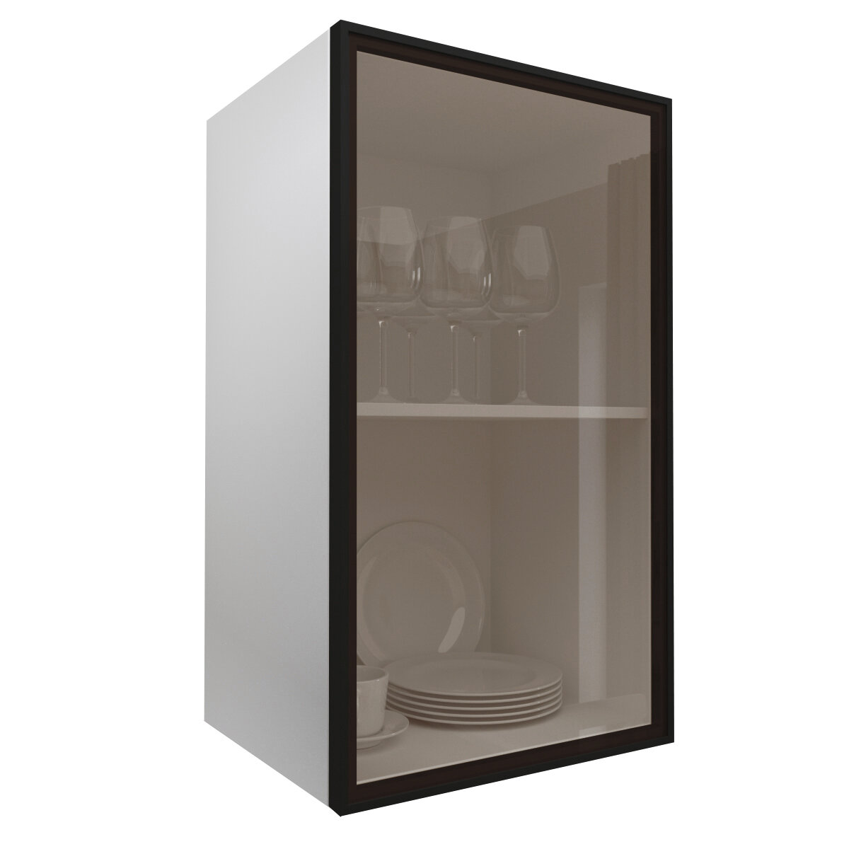 Фасад из алюминиевого профиля со стеклом Aluminum Glass 39,6х71,6 см, черный анод/бронза