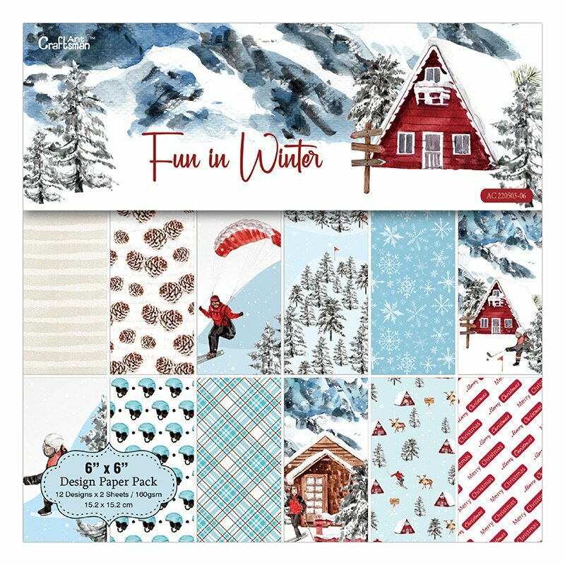 24 шт бумажных листов 16x16 см, синий зимний набор для творчества и поделок, бумага для скрапбукинга, декора и изготовления открыток