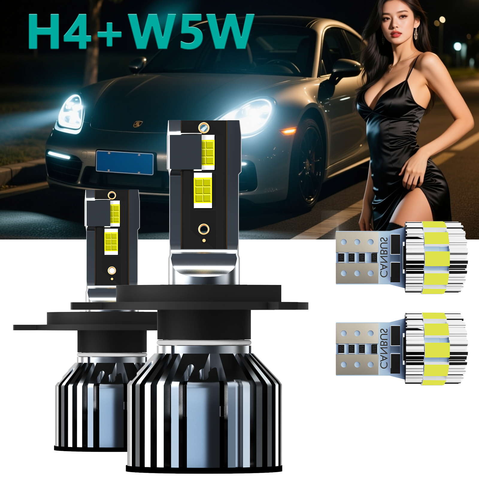 Для Лада (ВАЗ) 2101 1970-1988 Светодиодная автомобильная лампа для фары H4+T10