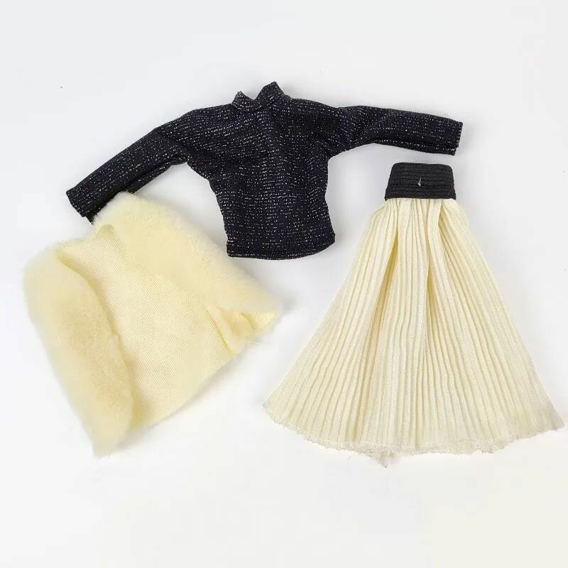 Абрикосовая шуба верхняя юбка для куклы барби