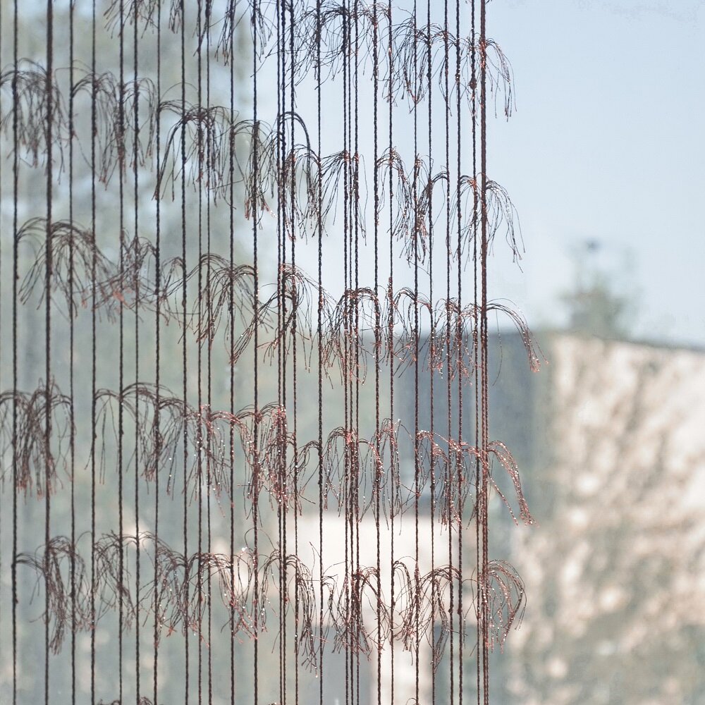 Нитяная штора 2,8 м на 3 м готовая "Кисея с бахромой", цвет шоколадный