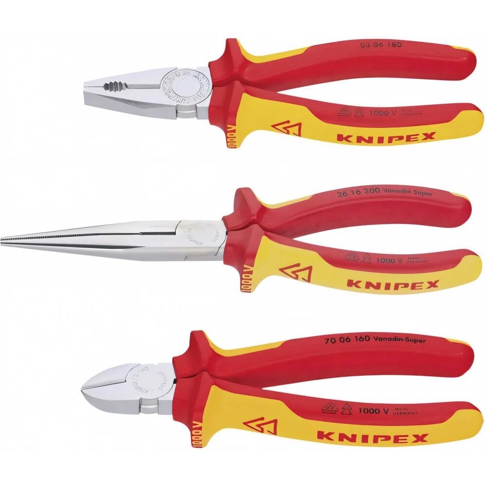 Набор инструментов KNIPEX KN-002012, диэлектрические, 3 предмета — фото 1