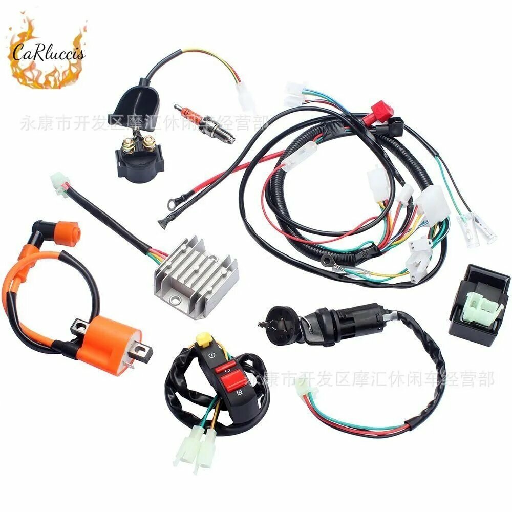 Запчасти для мотоциклов для бездорожья CC125 150 200 250CC, проводка, стартер, система зажигания, полный комплект CDI