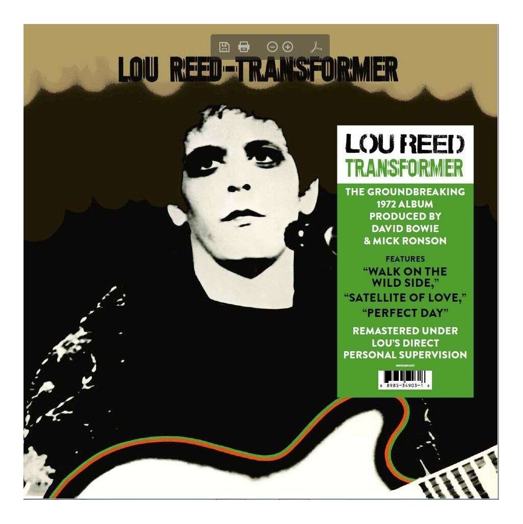 Виниловая пластинка Lou Reed - Transformer (remastered) (1 LP)