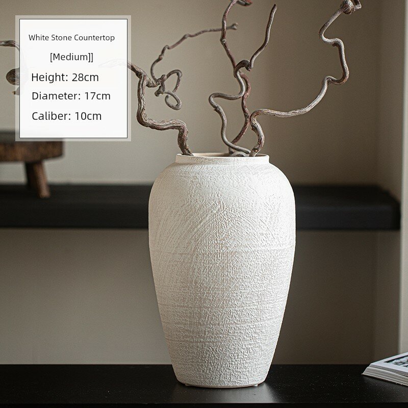 Керамическая ваза в стиле ваби-саби из Цзиндэчжэня, новая цветочная композиция в китайском стиле для гостиной, белая