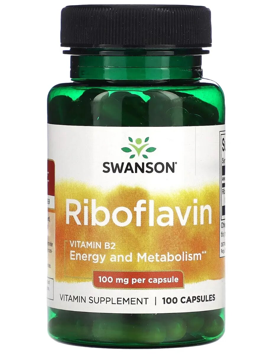 Swanson Riboflavin Vitamin B2 100 mg, 100 капс.
