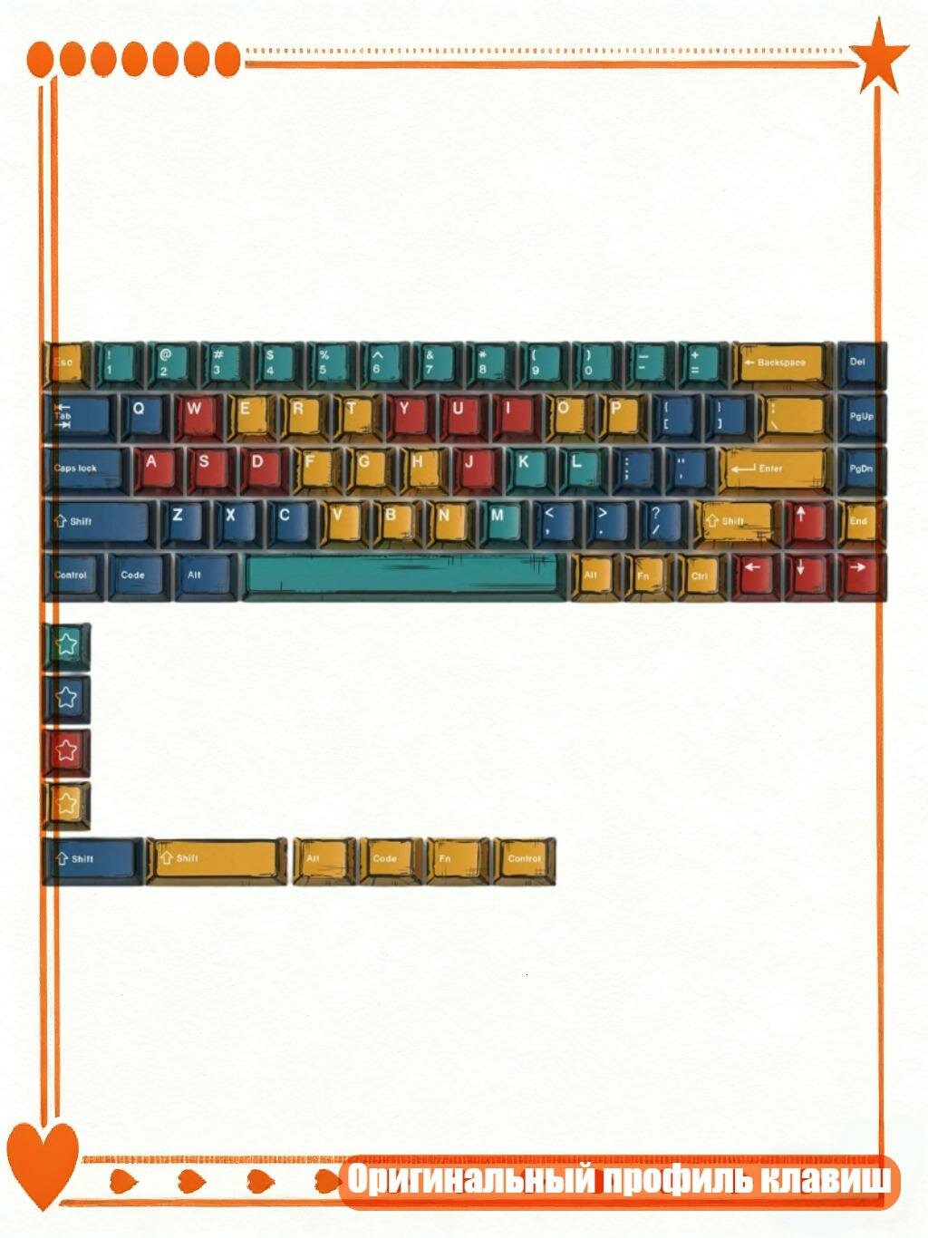 78-клавишные PBT кейкапы BOW с подсветкой, Цветовая Палитра