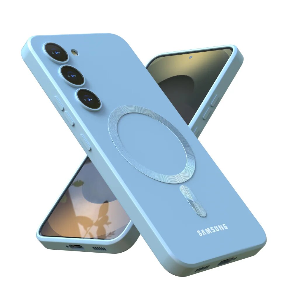 Жидкие силиконовые чехлы Origina для телефонов Samsung S25 S24 S23 S22 Ultra FE Plus A56 для Magsafe, защитный чехол для беспроводного зарядного устройства