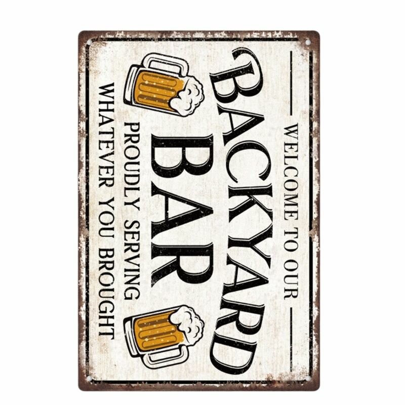 Американская ретро-жестяная роспись прямоугольной формы для украшения стен дома с текстом-SCZ571