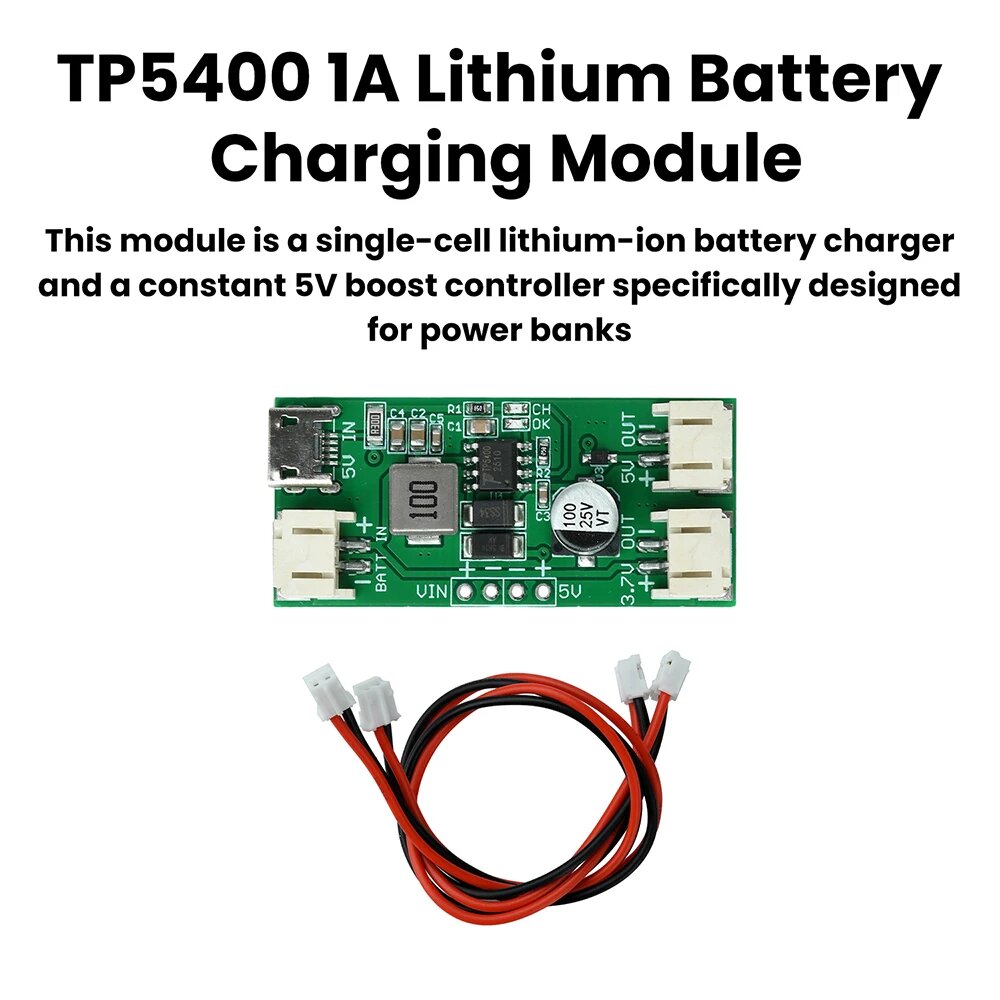 Модуль зарядки литиевой батареи TP5400 1A Micro USB