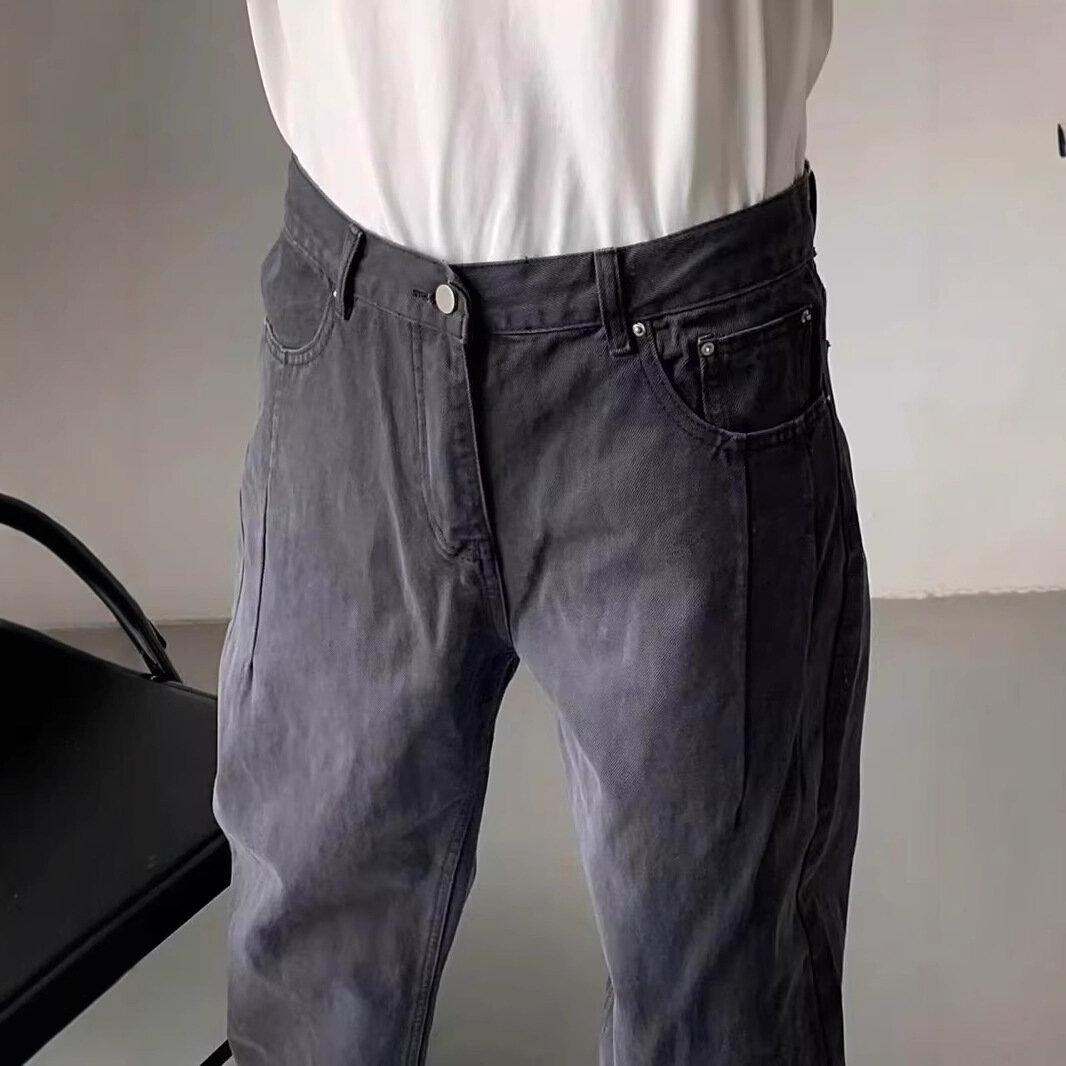 Тренд RONG CH Мужские Джинсы Гонконг Стиль Потертые Слим Эластичные Высокий Улица Деним, Размер_29