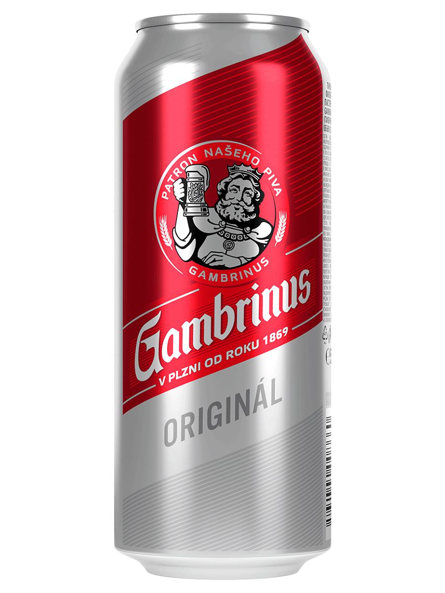 Пиво "Gambrinus Original", чешский светлый лагер, 0,5 л, ж/б