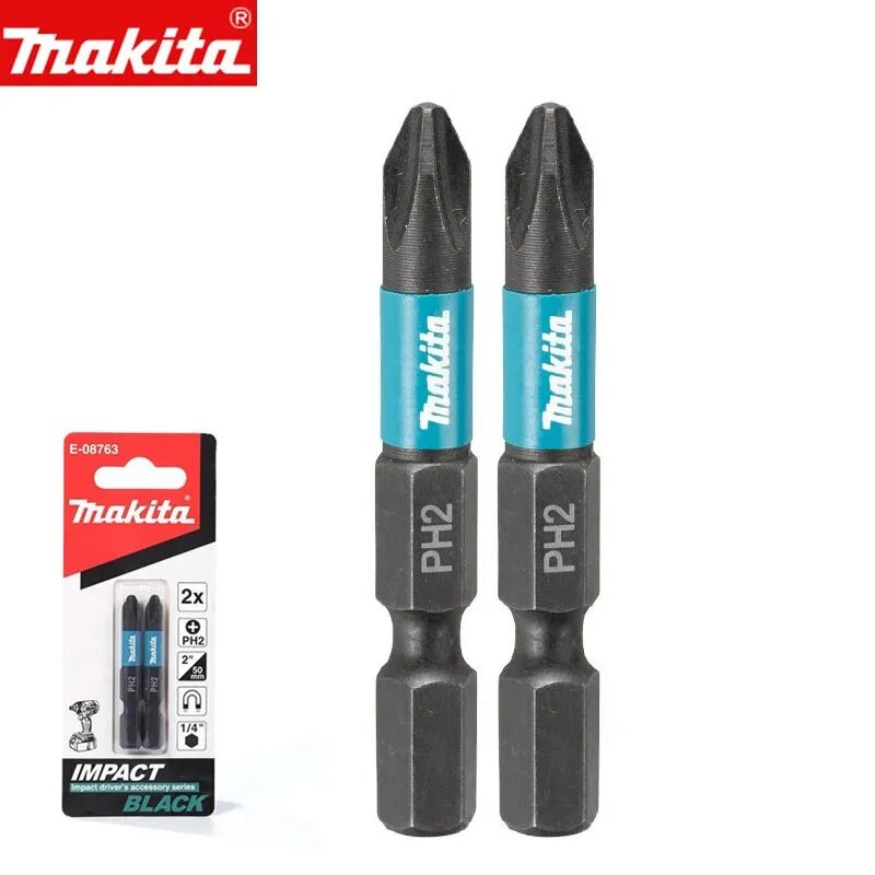 Makita E-08763 PH2 ударные насадки для шуруповерта 50 мм 1/4 дюйма магнитные крестовые насадки для дрели аксессуары серия