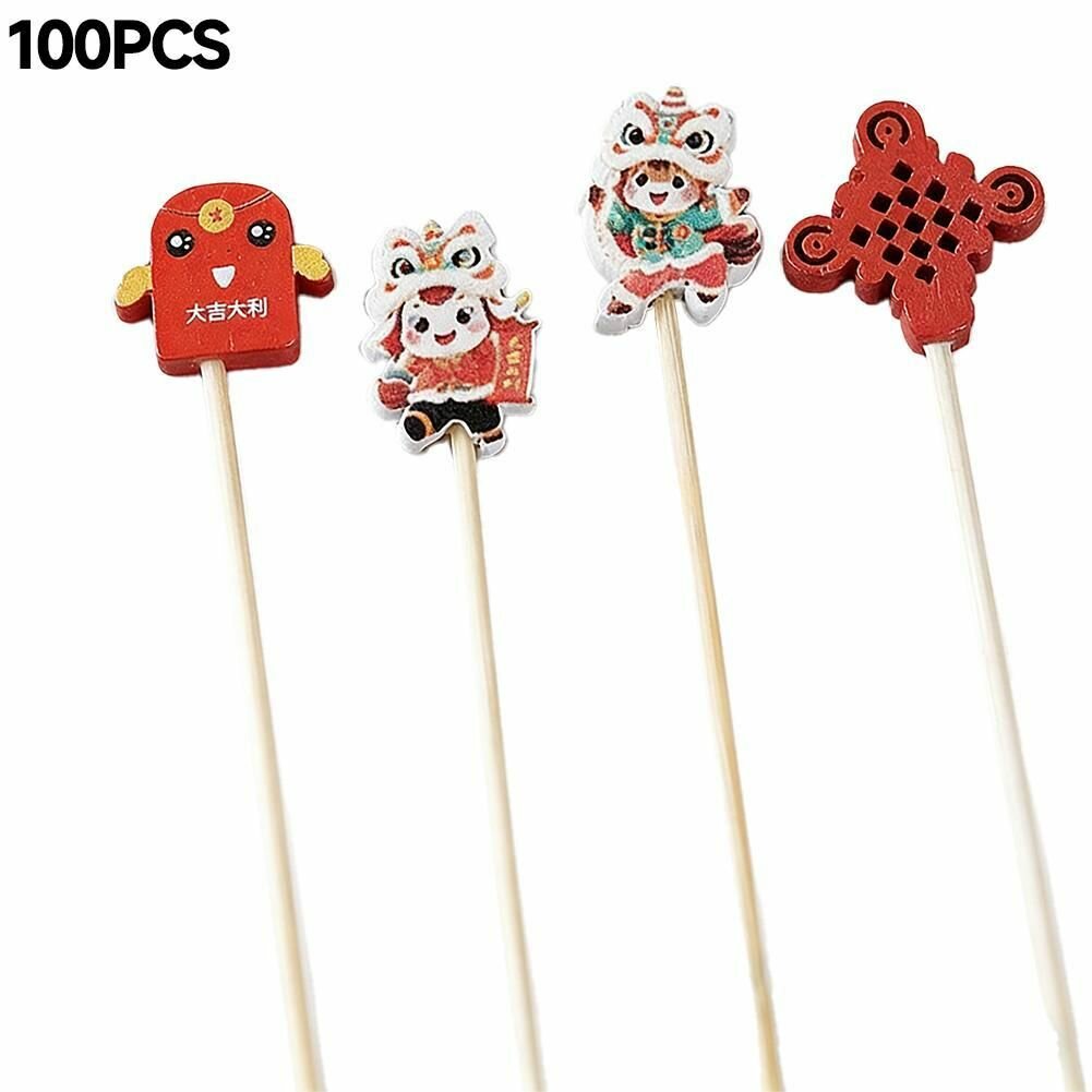 12cm Фруктовый знак Закуска на бамбуковых шпажках