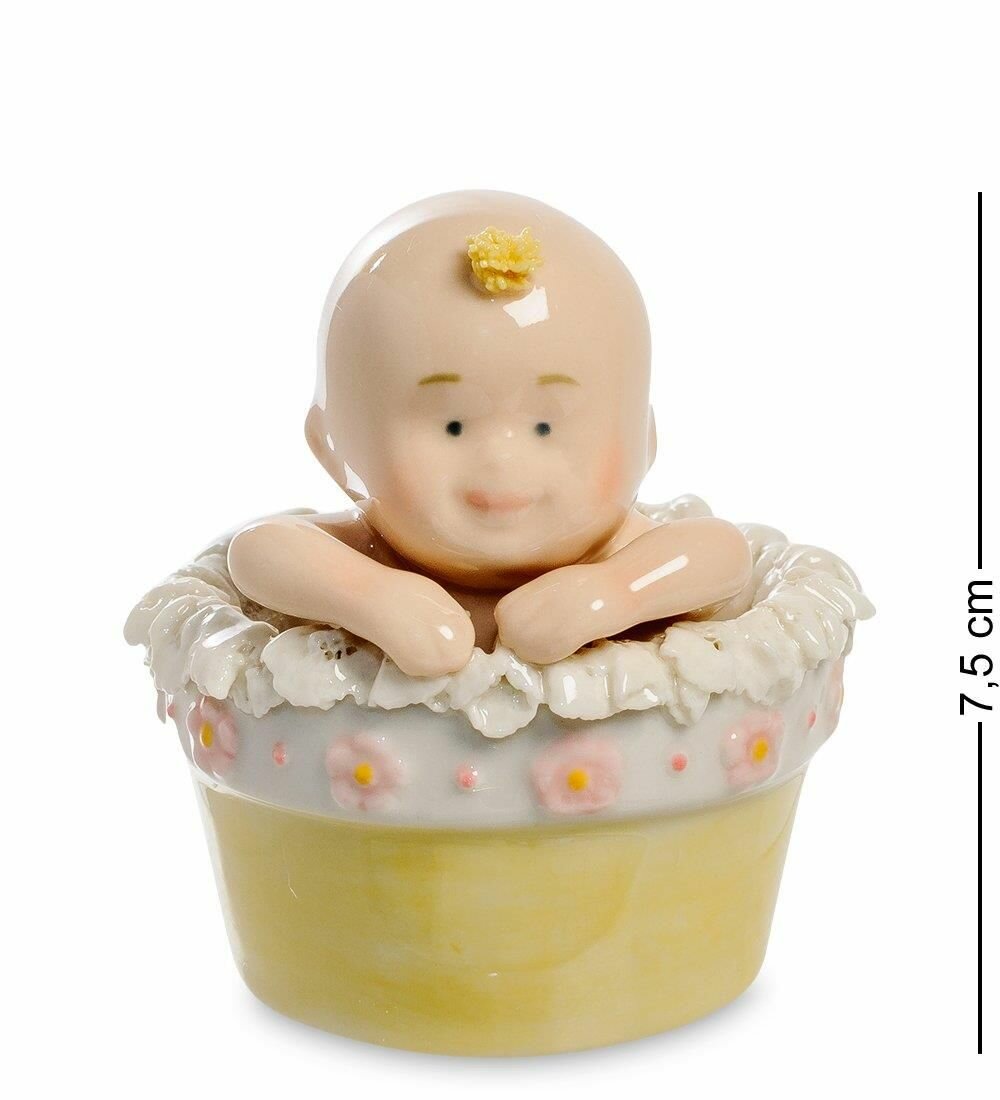 Фигурка настольная Малыш в корзине (Pavone) A2110743 Pavone, Фарфор, в подарок