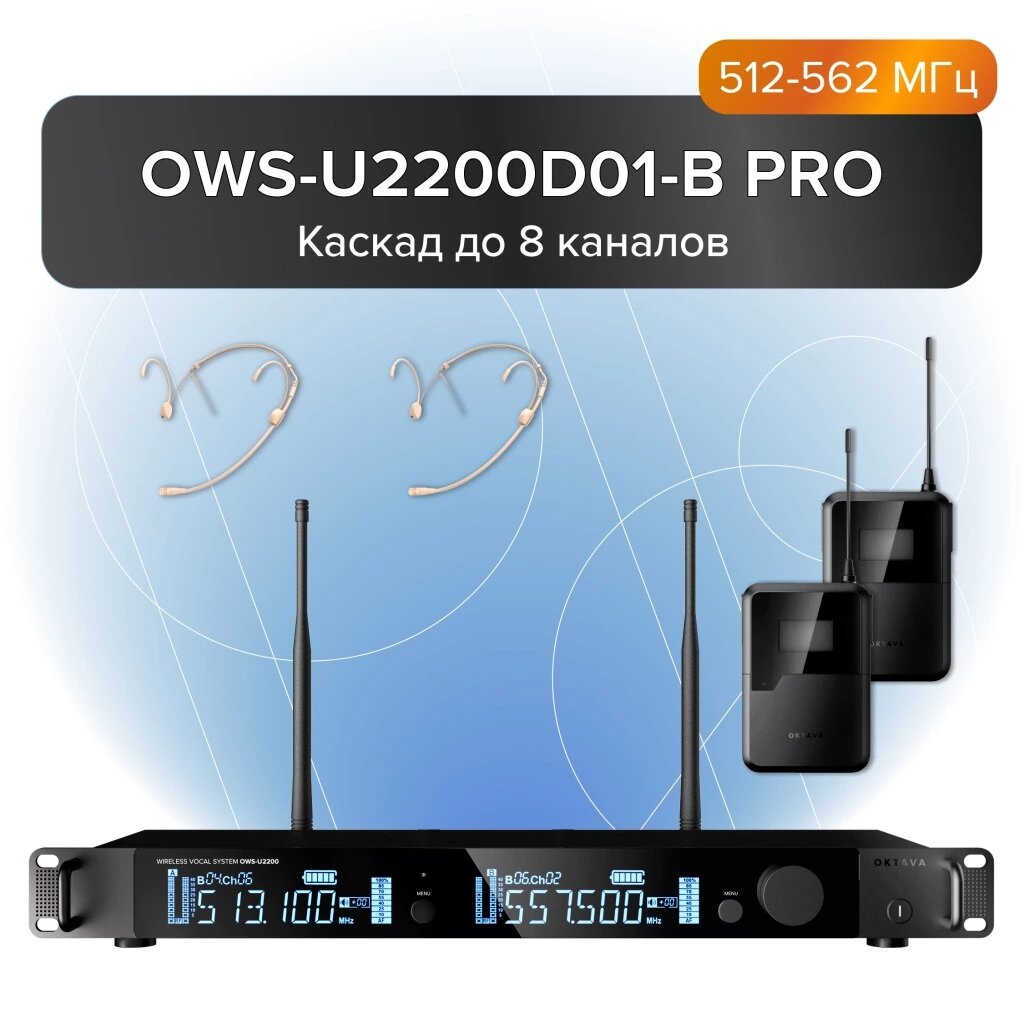 Радиосистема на два микрофона Октава OWS-U2200D01-B-PRO