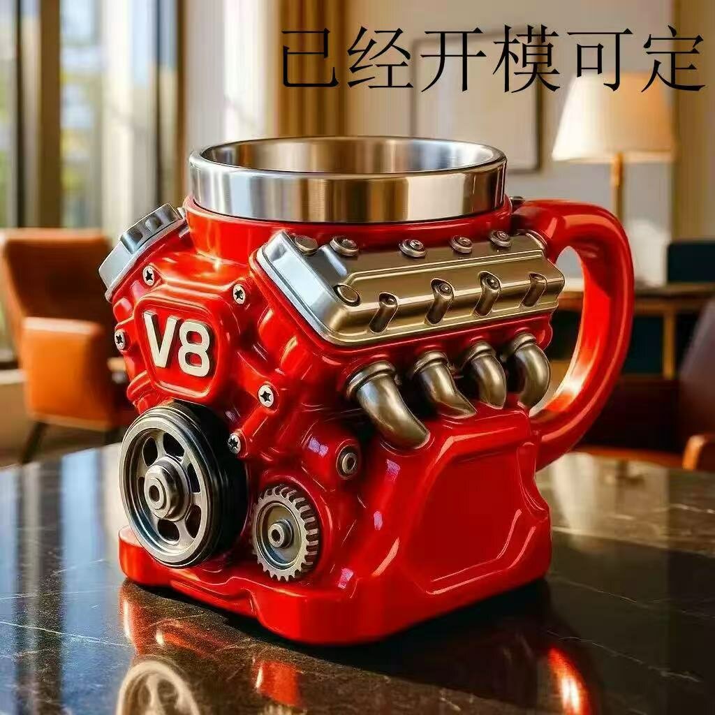 Кружка-двигатель V8 V6 3D, сувенир автолюбителю, подарок мужчине