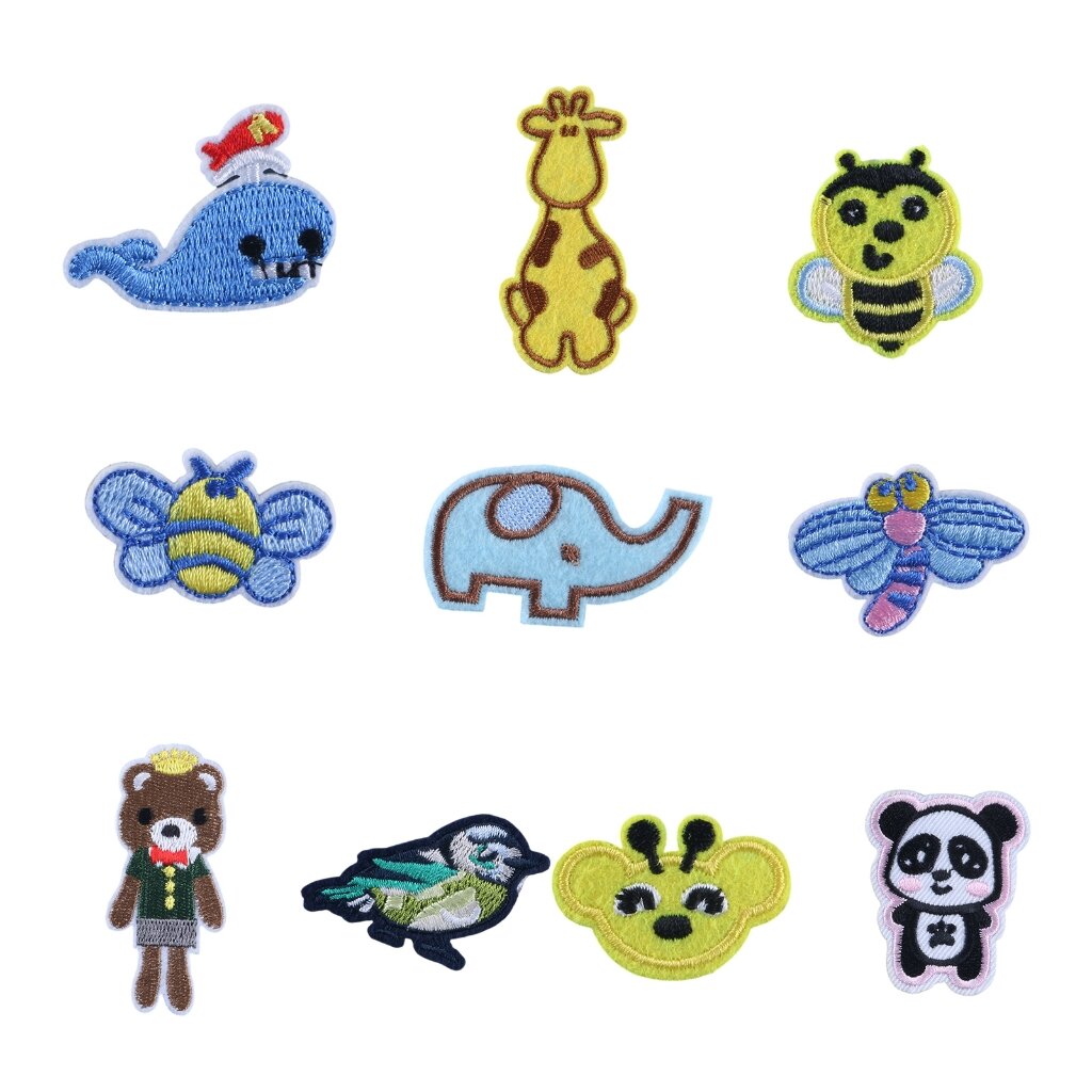 Набор из 10 маленьких тканевых наклеек