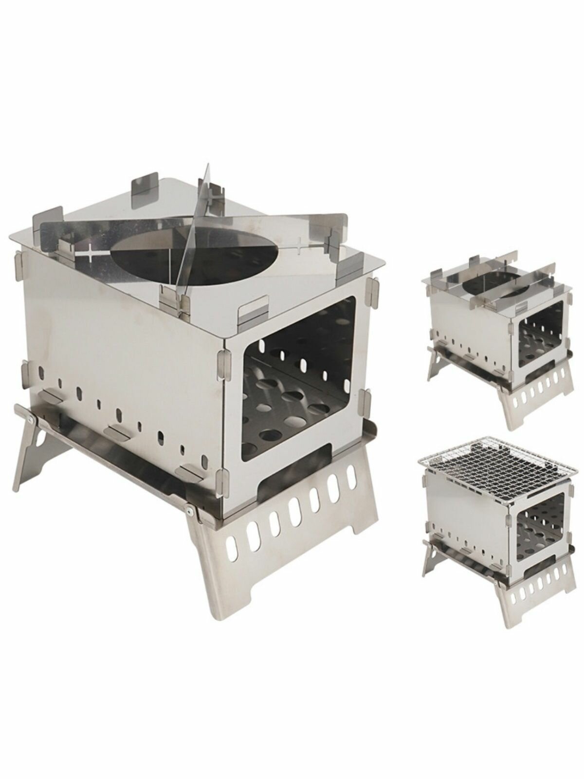 Гриль для барбекю с подогревом на открытом воздухе, печка в палатку для зимней рыбалки, барбекю из нержавеющей стали