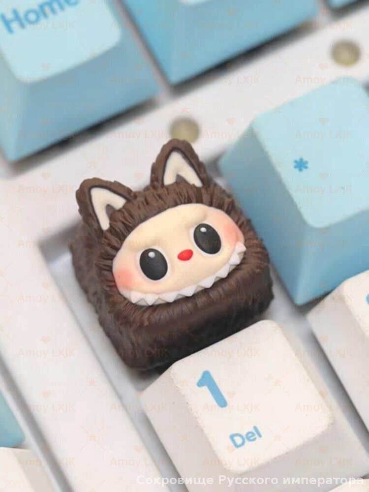Кейкапы для механической клавиатуры-Лабубу, смоляной кейкап ручной работы, Стиль B, Коричневый