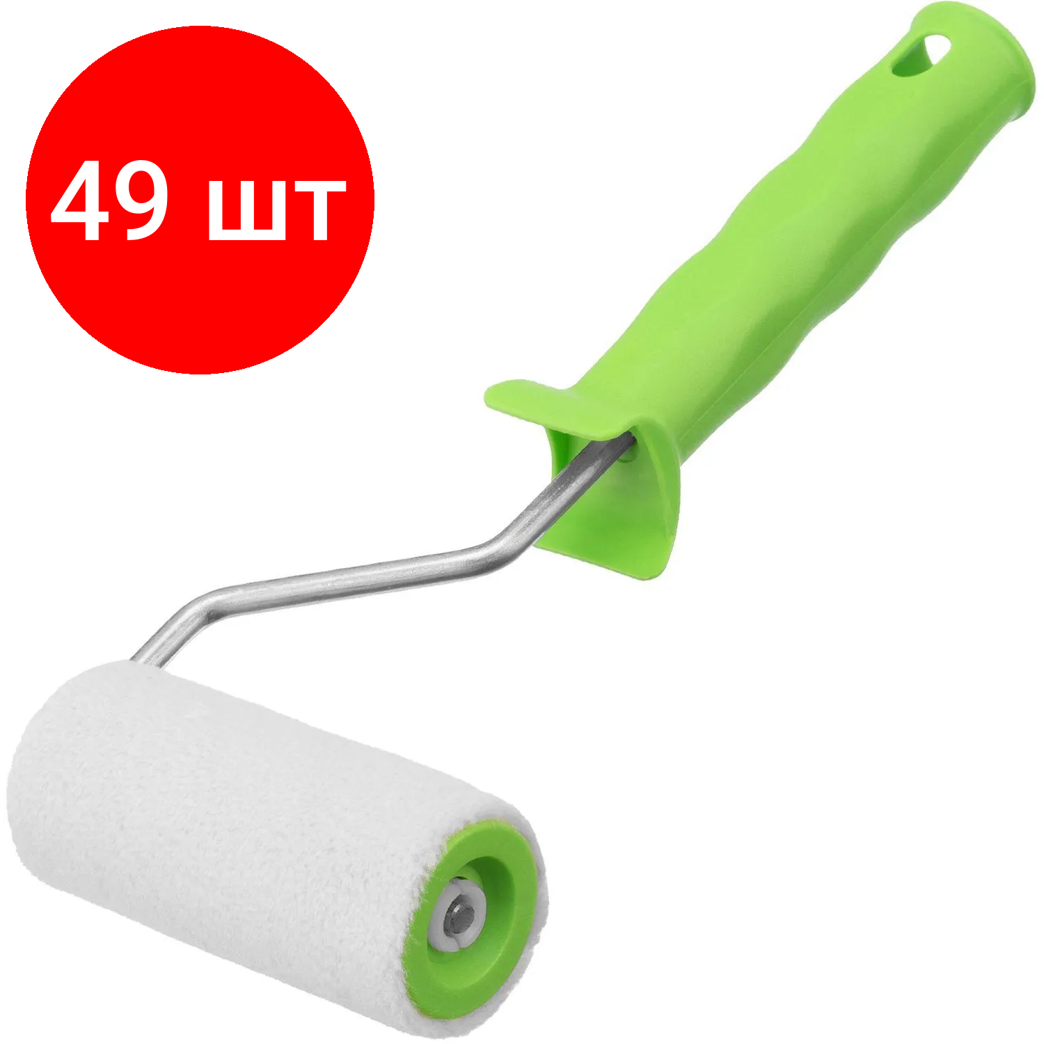 Комплект 49 штук, Валик 100 мм D=36 мм с ручкой 6 мм полиакрил, шерсть Велюр Сибртех 80132